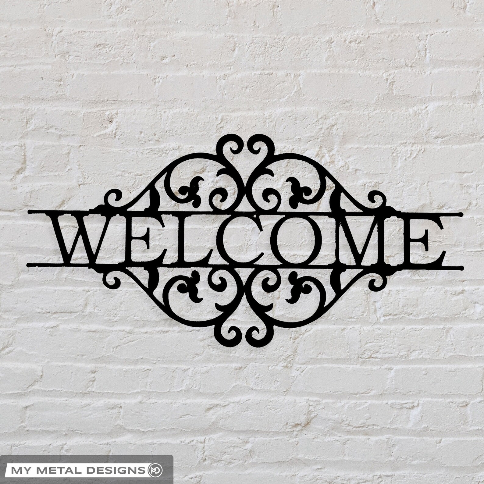 Metal Scroll Welcome Sign Welcome Metal Sign Welcome - Etsy