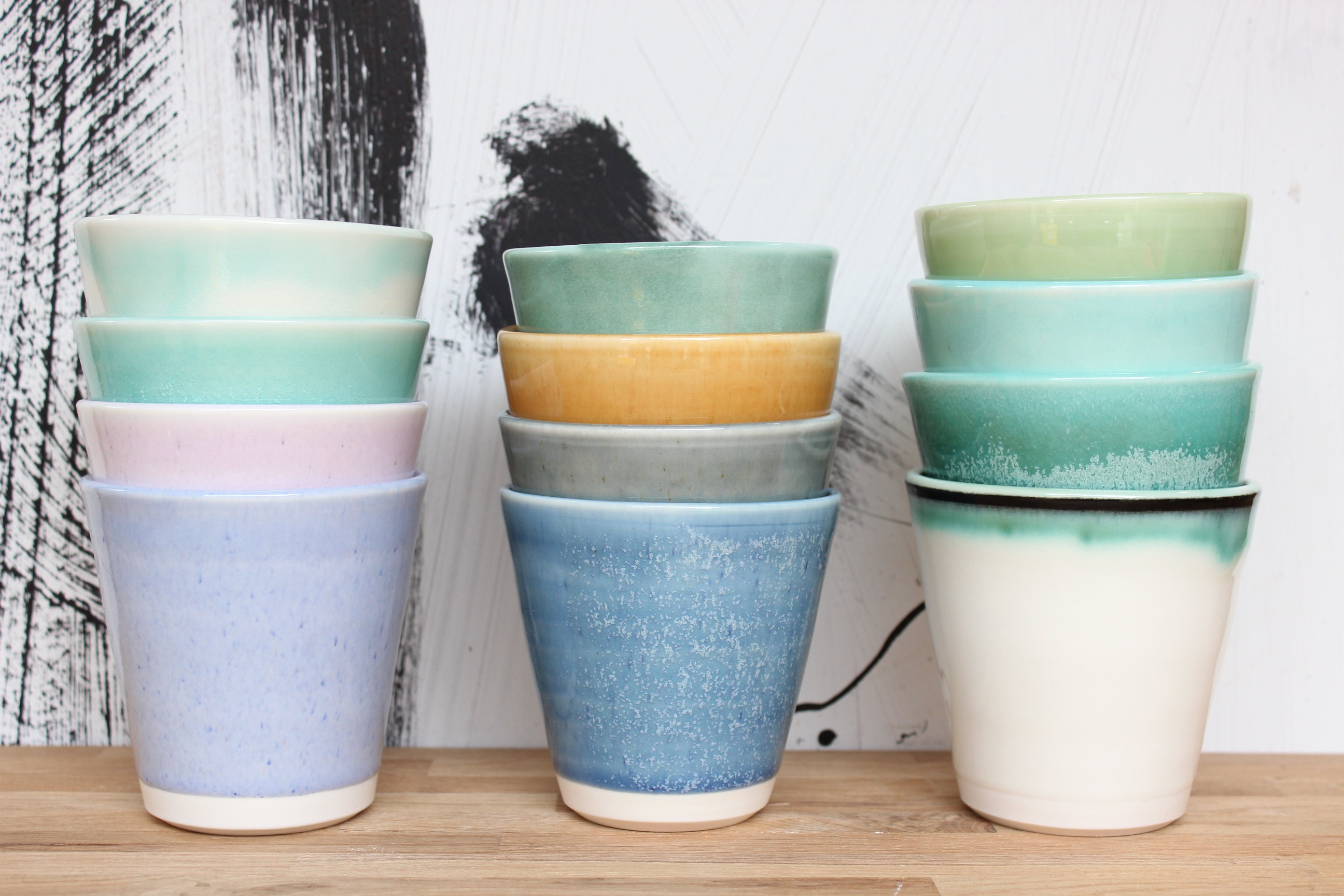 Handmade Pottery Cup Ceramic Cups Porcelain Beaker Tumbler | Etsy