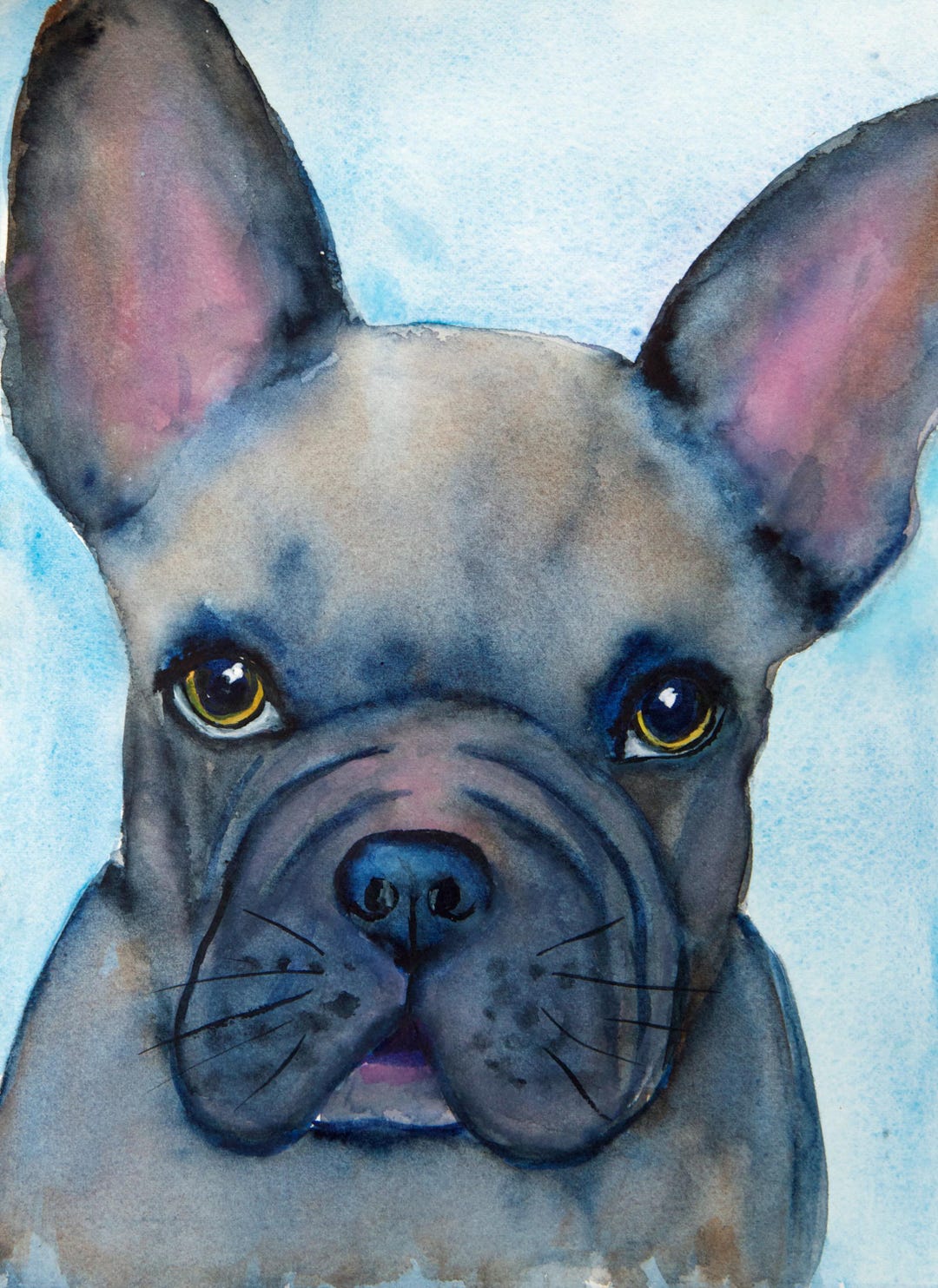Frenchie Dog Watercolor - Etsy