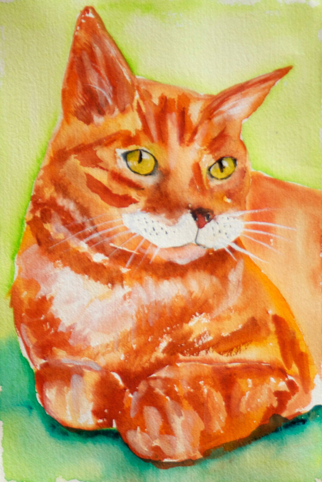 Ginger Cat Watercolor - Etsy