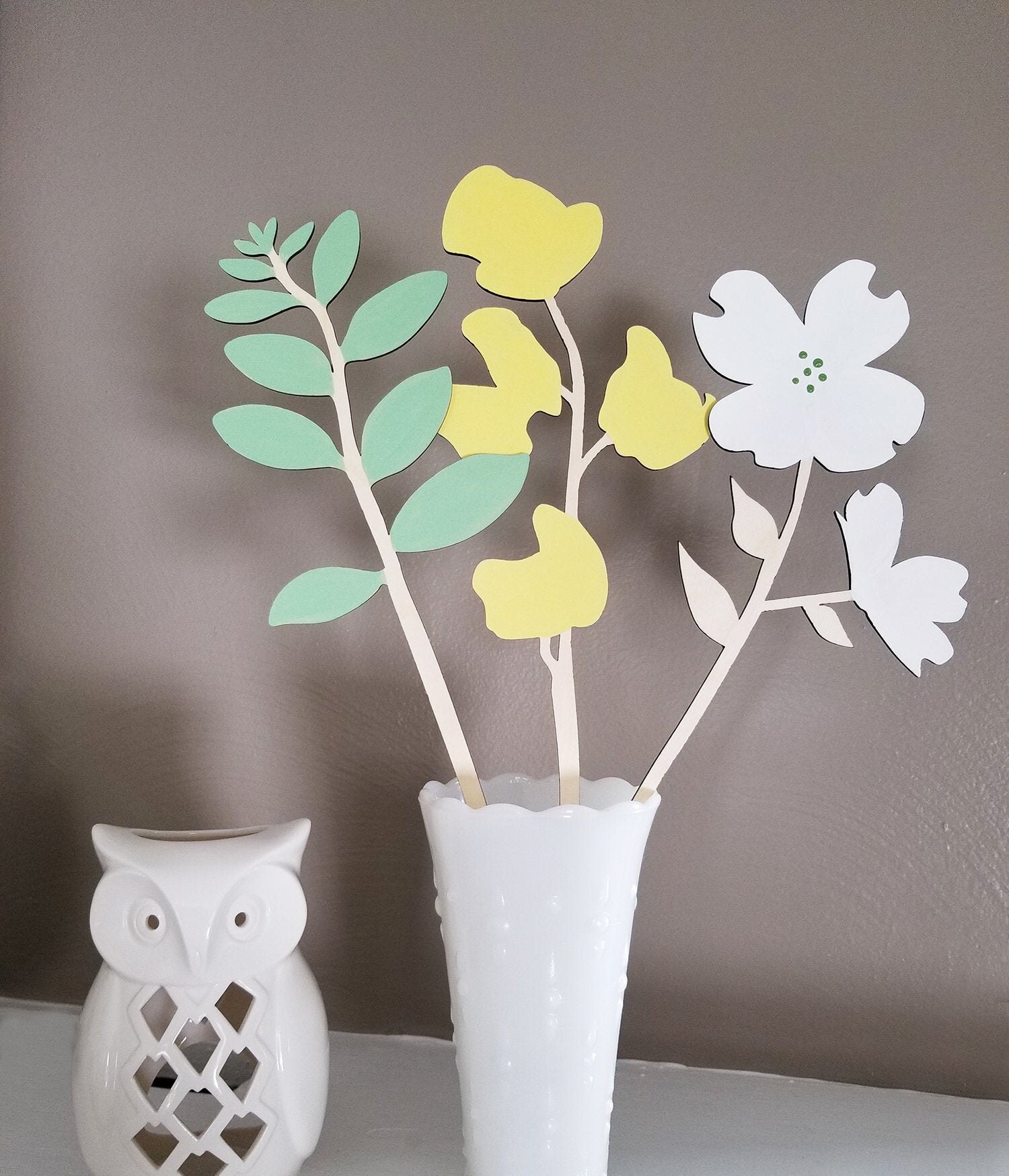 Wooden Flowers / Wood Flower / Wood Flower Stems / Large Wood - Etsy