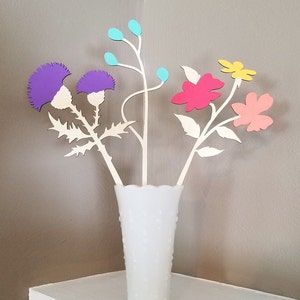 Wooden Flowers / Wood Flower / Wood Flower Stems / Large Wood Flowers ...