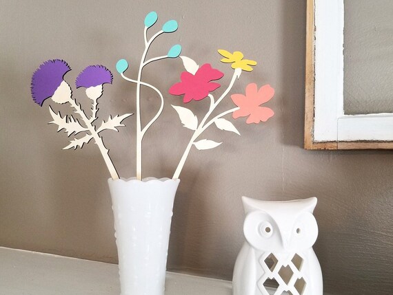 Wooden Flowers / Wood Flower / Wood Flower Stems / Large Wood - Etsy