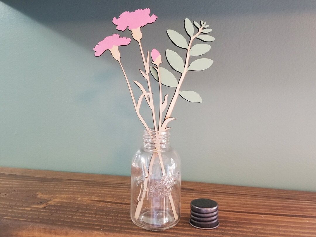Wooden Flowers / Wood Flower / Wood Flower Stems / Small Wood Flowers ...