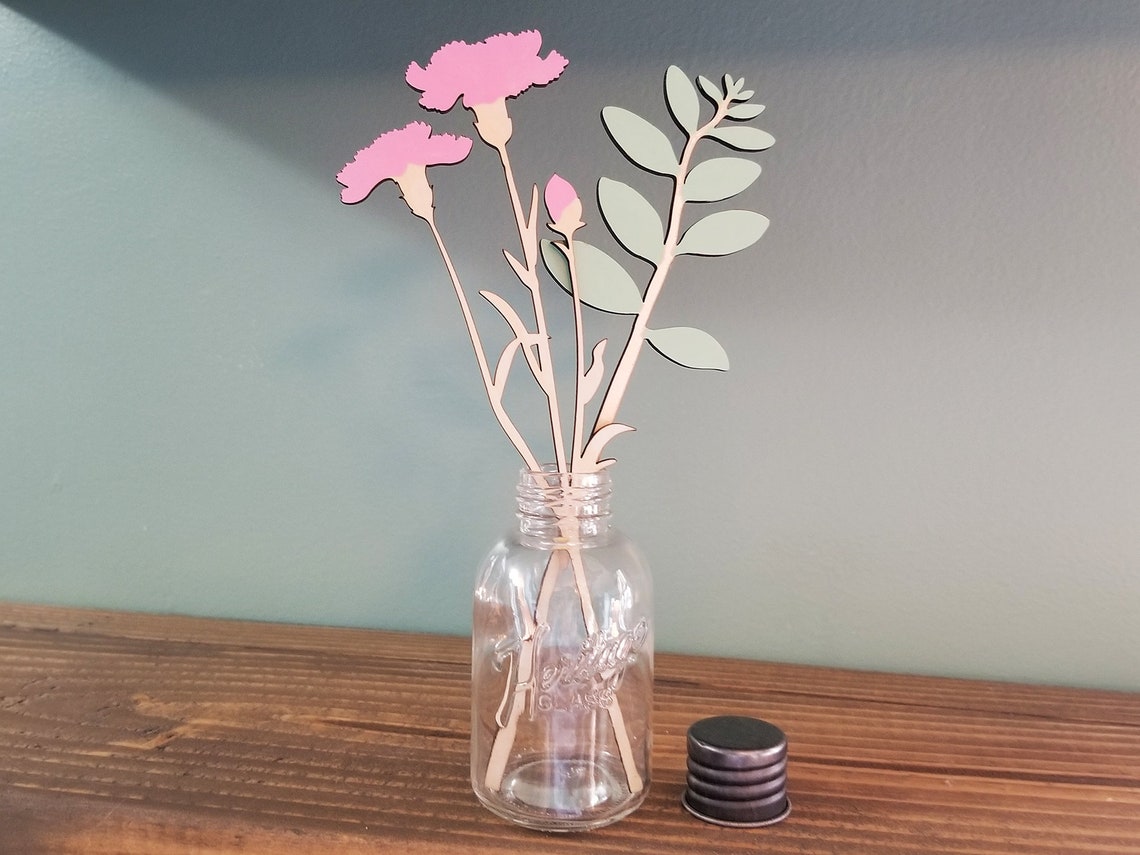 Wooden Flowers / Wood Flower / Wood Flower Stems / Small Wood | Etsy