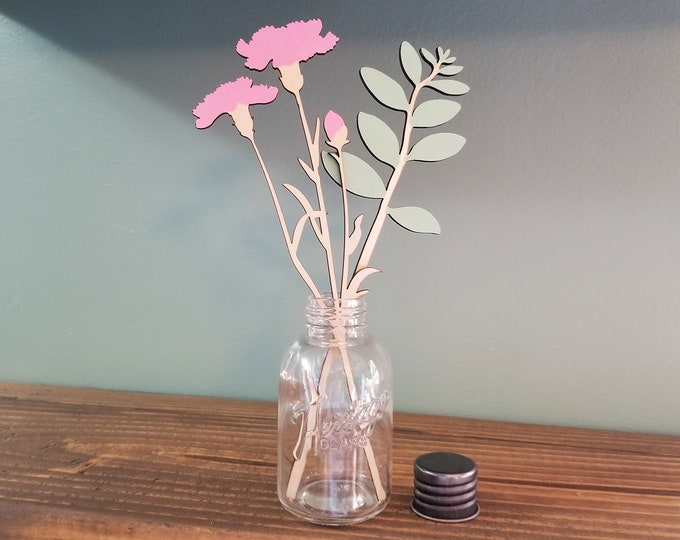 Wooden Flowers / Wood Flower / Wood Flower Stems / Small Wood Flowers ...