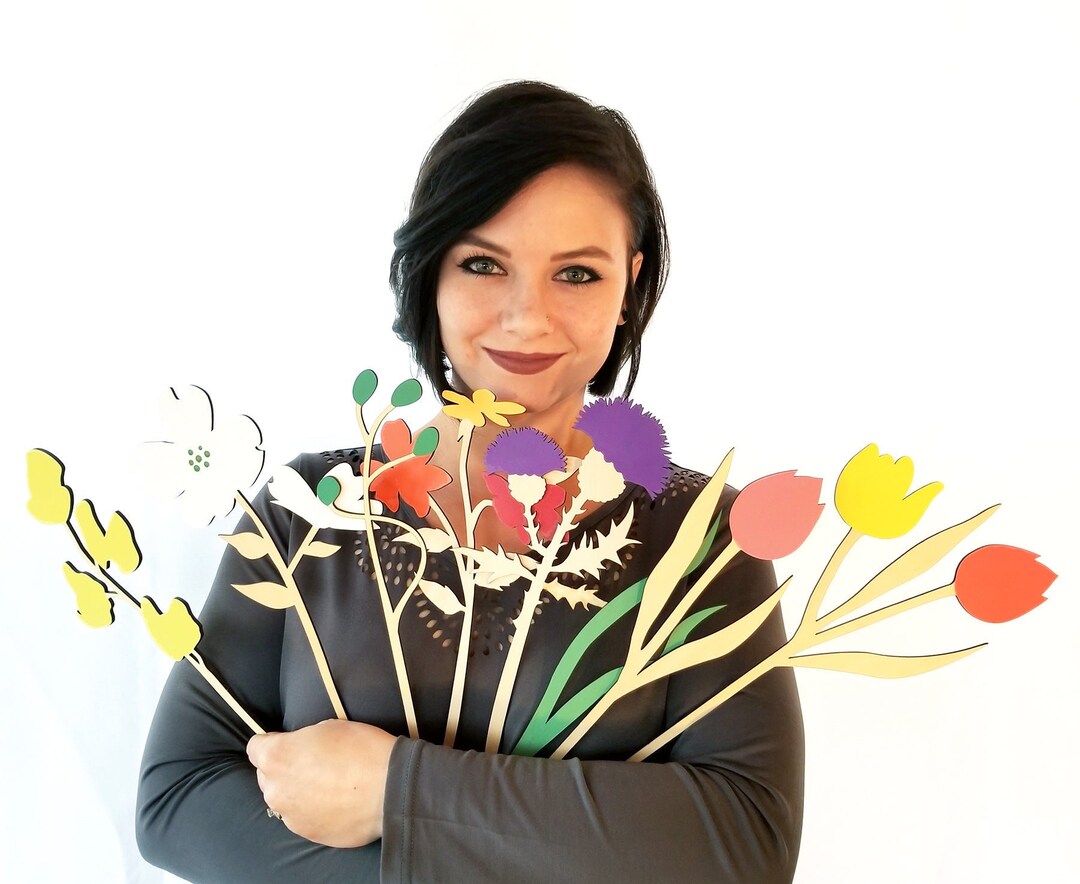 Wooden Flowers / Single Stems Your Choice / Wood Flower Stems / Large ...