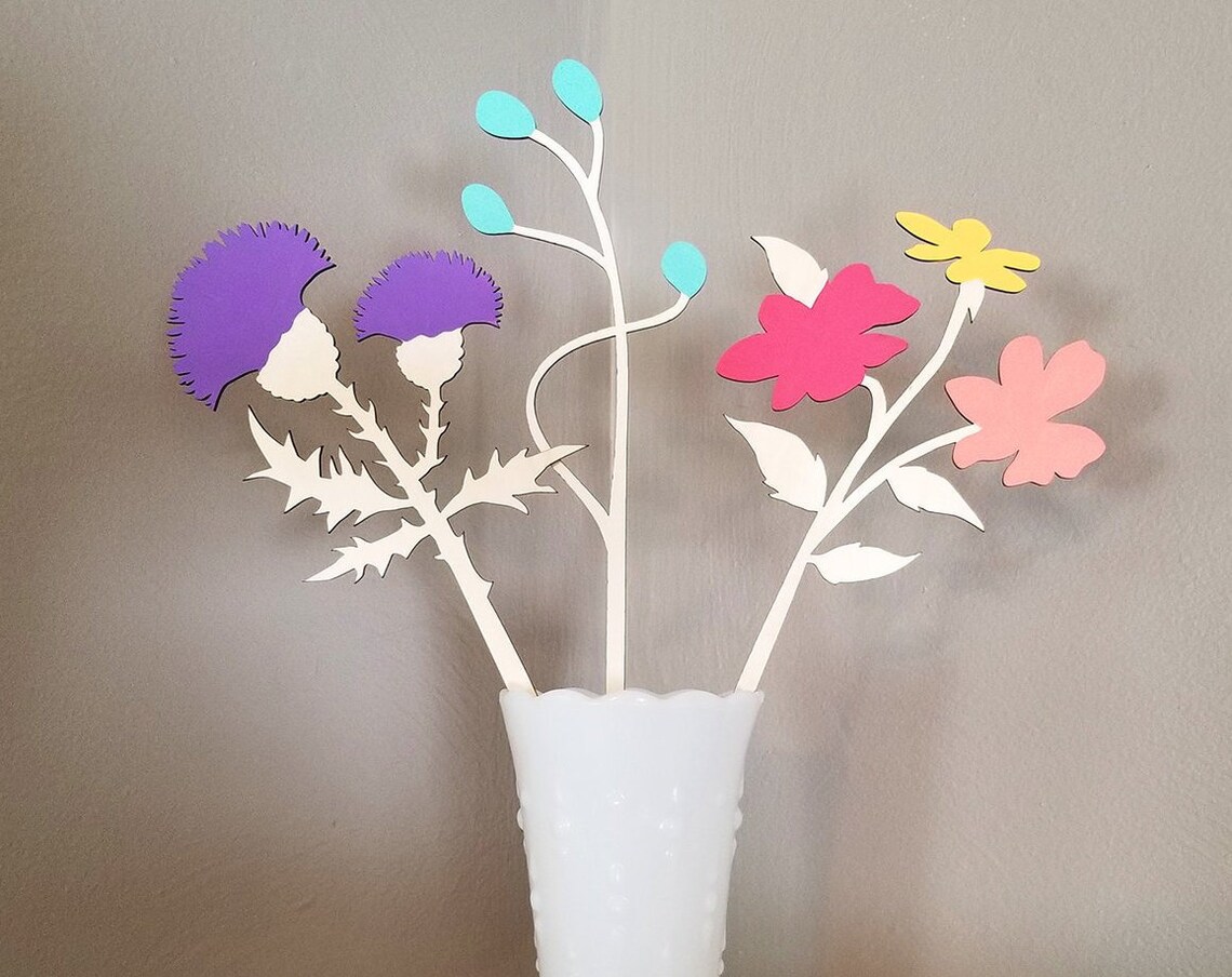 Wooden Flowers / Single Stems Your Choice / Wood Flower Stems - Etsy