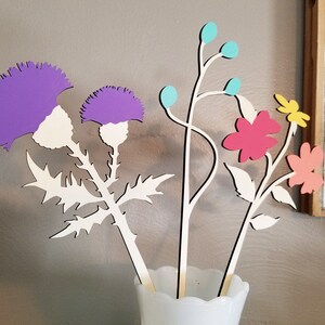 Wooden Flowers / Wood Flower / Wood Flower Stems / Large Wood Flowers ...