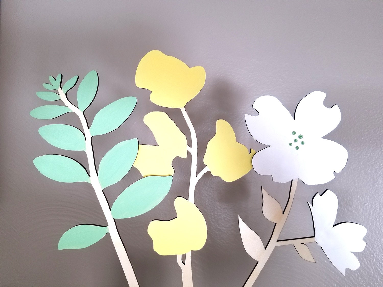 Wooden Flowers / Wood Flower / Wood Flower Stems / Large Wood - Etsy