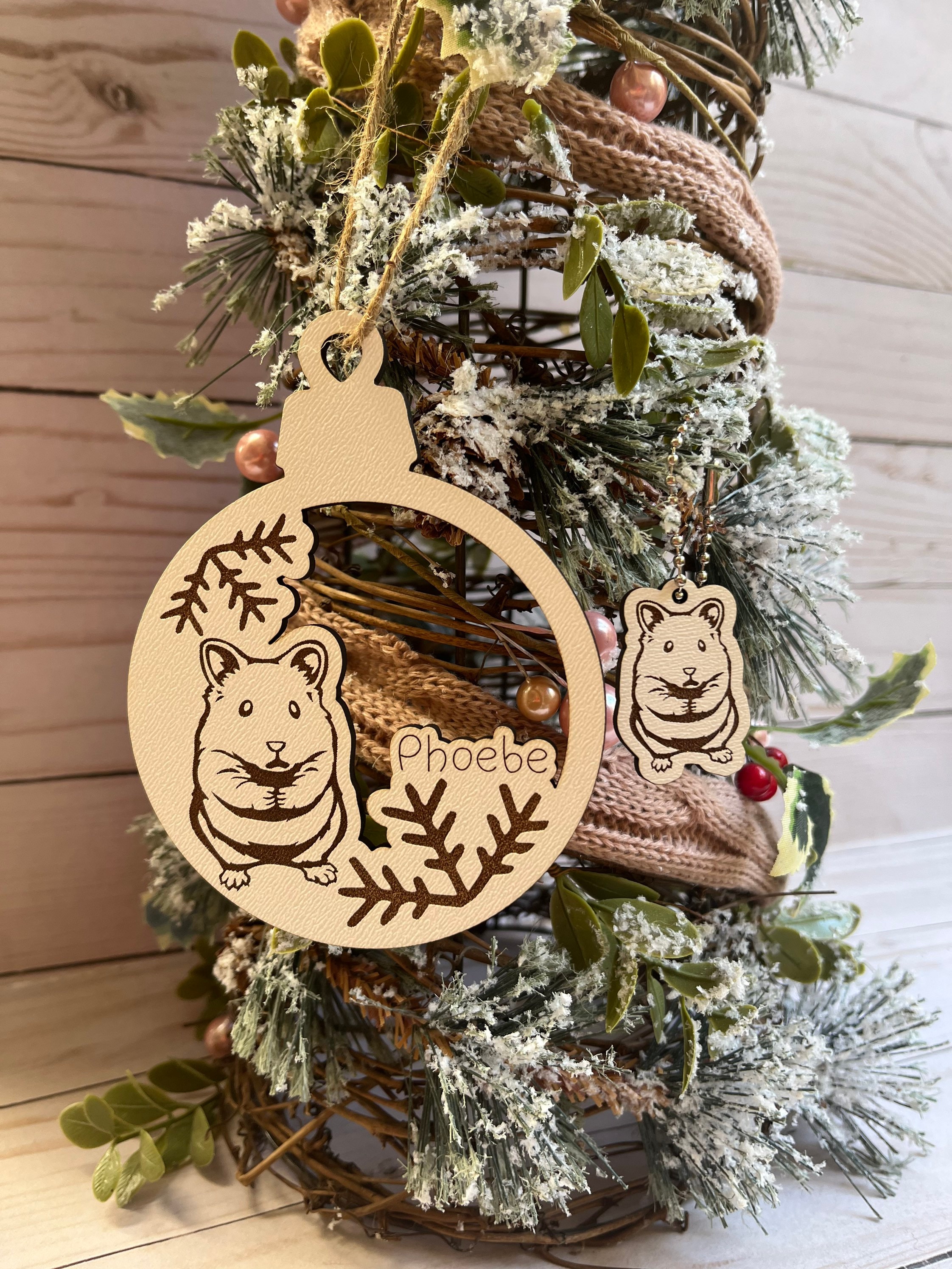 Hamster , Gopher Wood Ornament for Christmas , Custom Name , for Kids ...
