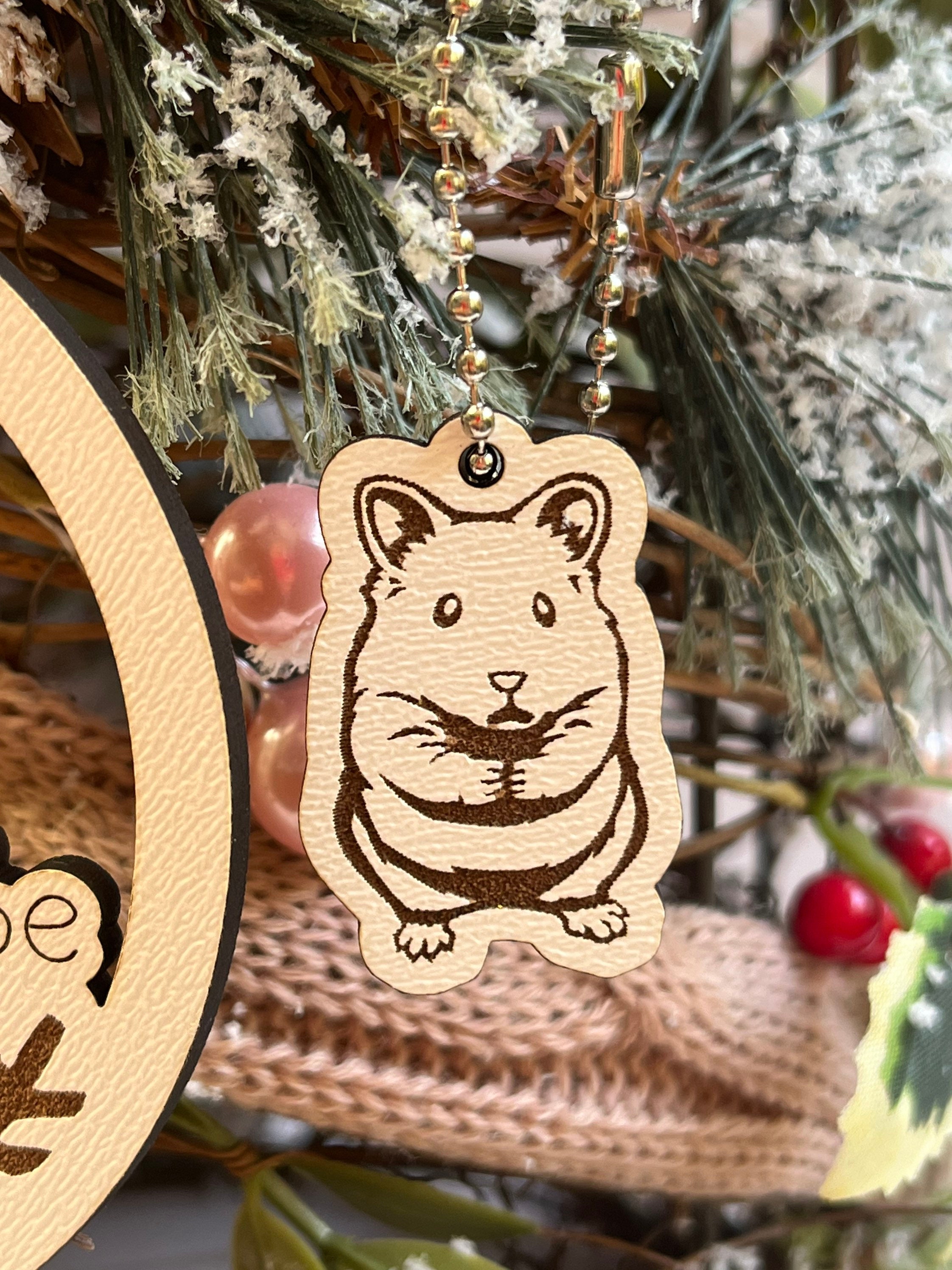 Hamster , Gopher Wood Ornament for Christmas , Custom Name , for Kids ...