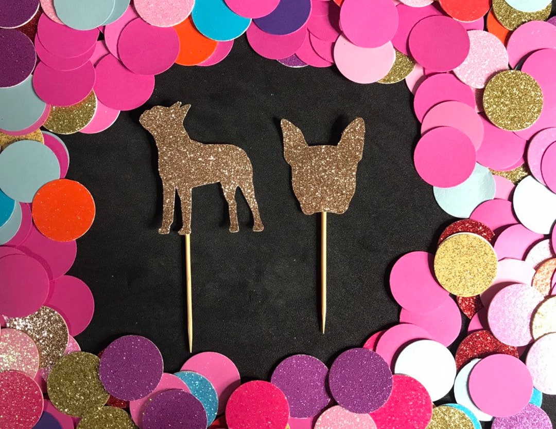 S023 Glitter Boston Terrier Cupcake Topper - Etsy