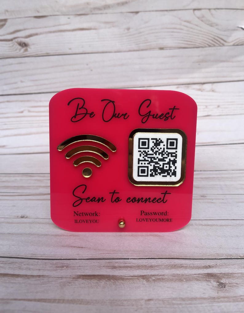 5x5 Custom Wifi Sign , Scan to Connect QR Code , Guest , Internet - Etsy