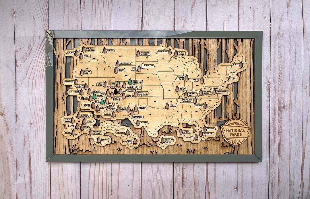 Custom National Park USA Map Tracker, Gift for Nature Lover, Gift for ...