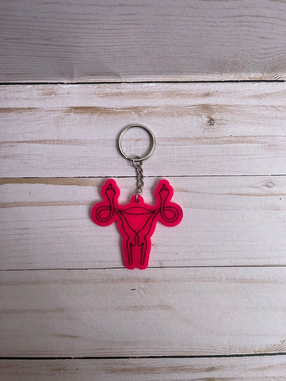 25 Color F Uterus Keychain Angry Uterus Flipping Bird - Etsy