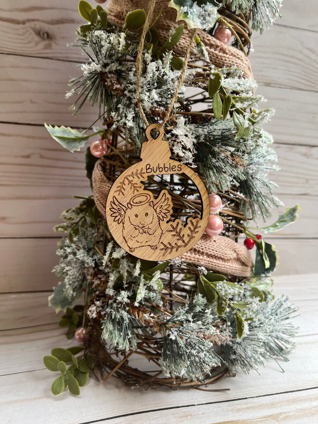 Memorial Hamster , Gopher Wood Ornament for Christmas , Custom Name ...