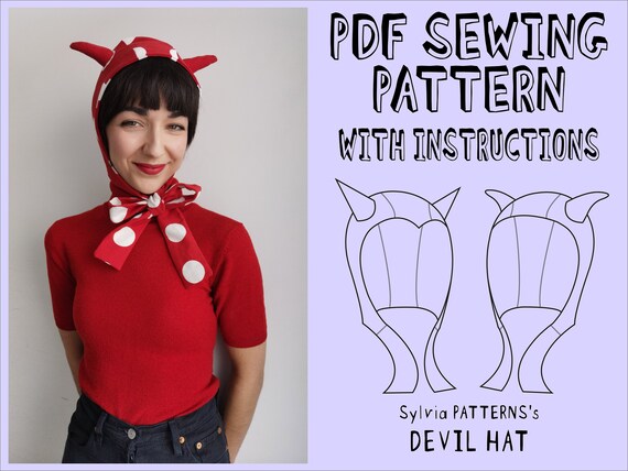 Devil Hat Printable PDF Sewing Pattern 4 Versions - Etsy UK