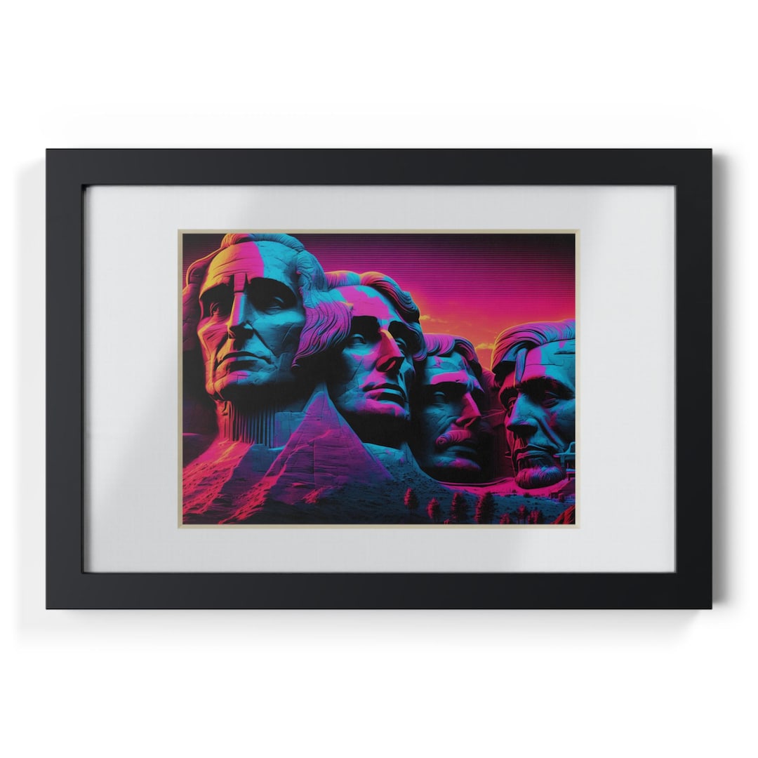 Mount Rushmore - USA - Presidents - Ai Design - Framed Posters, Black ...