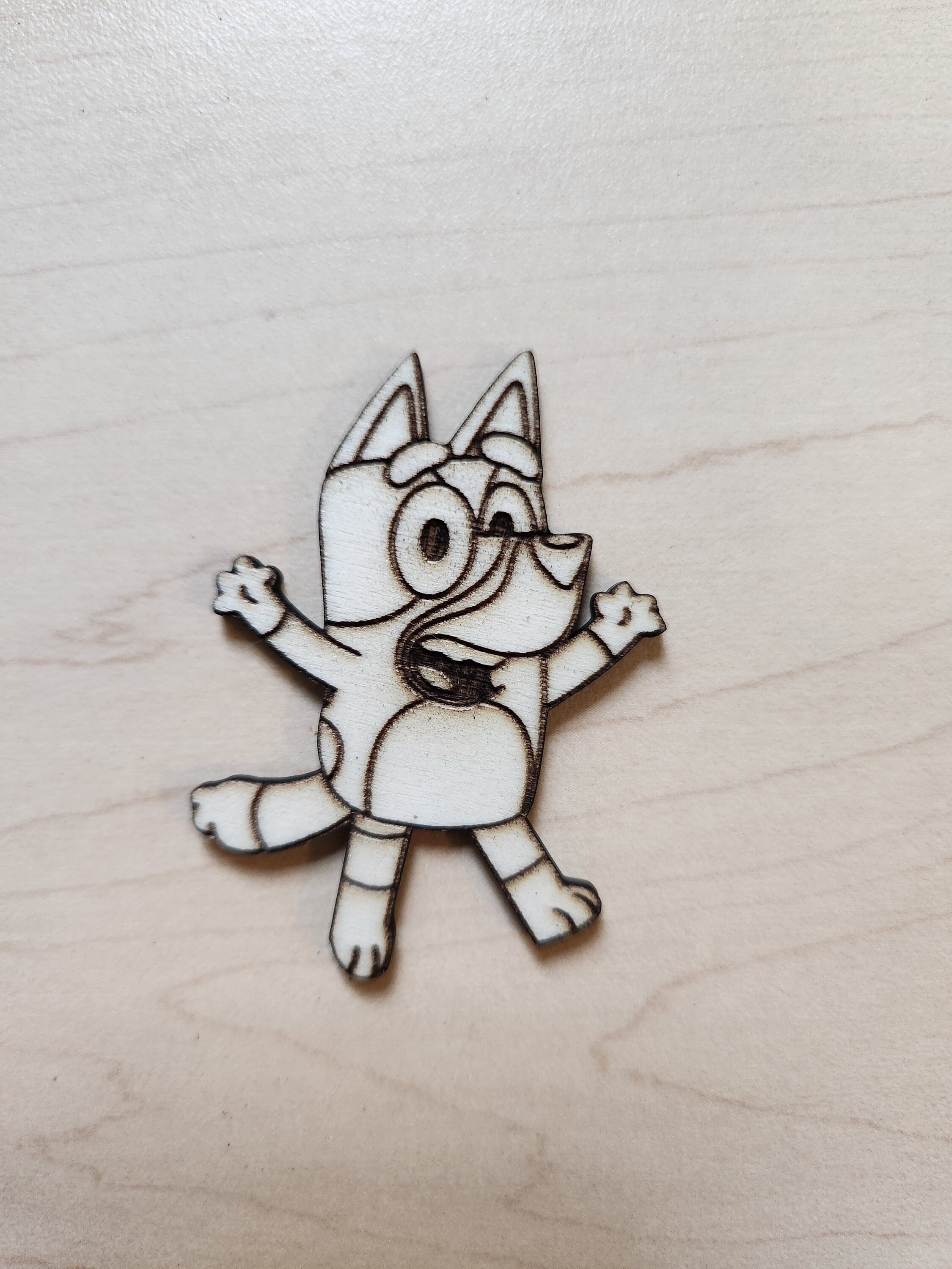 Bluey Inspired Wooden Magnets Laser Engraved Bluey,bingo, Bandit, Chili ...