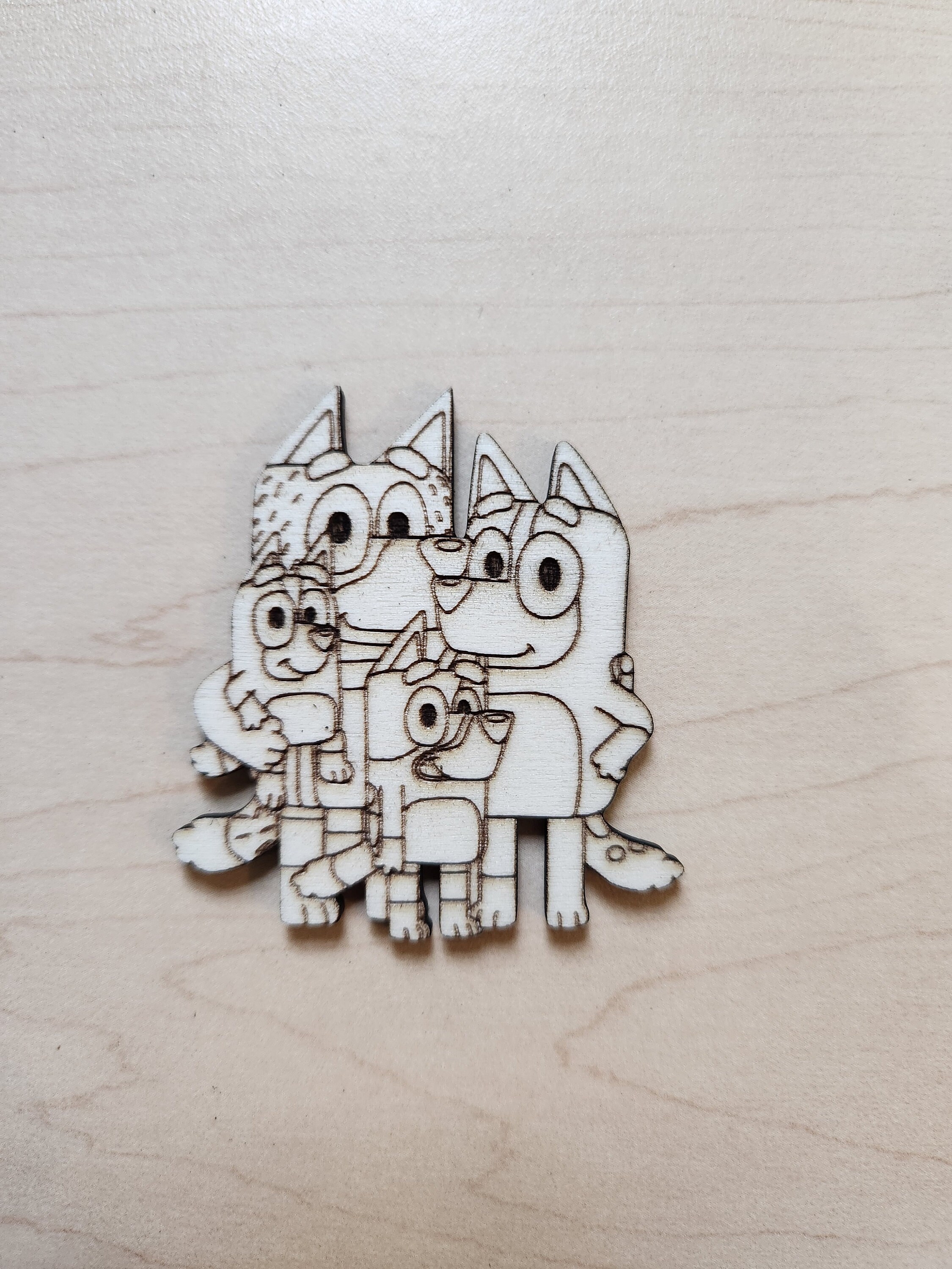 Bluey Inspired Wooden Magnets Laser Engraved Bluey,bingo, Bandit, Chili ...