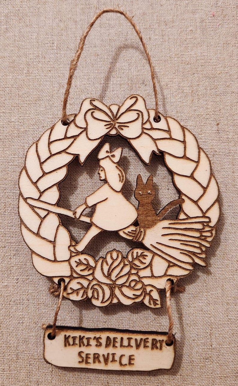 Kiki's Delivery Service Ornament ~ Laser Cut Wood Sign Ornament ~ Kiki ...