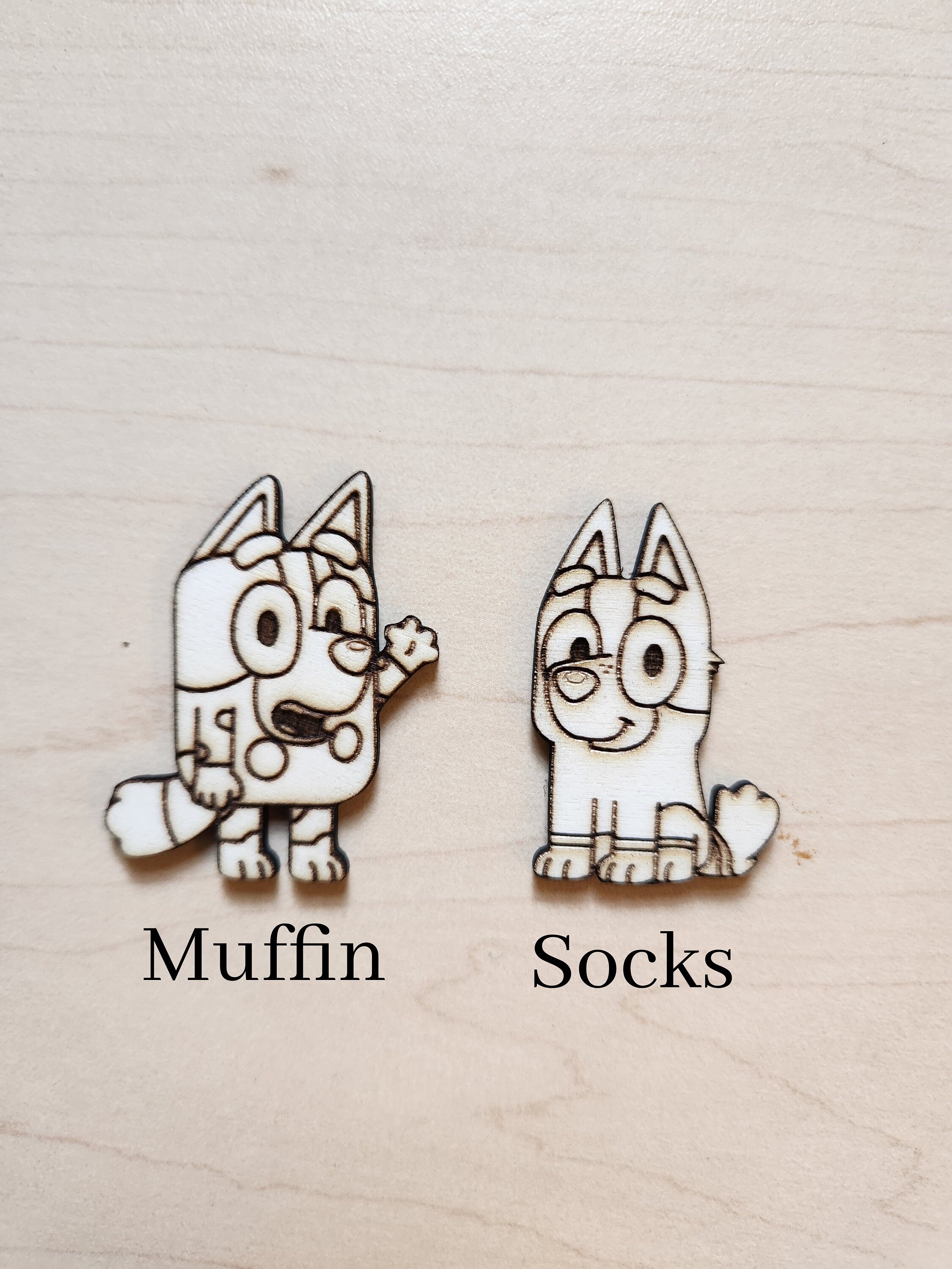 Bluey Inspired Wooden Magnets Laser Engraved Bluey Friends, Coco ...