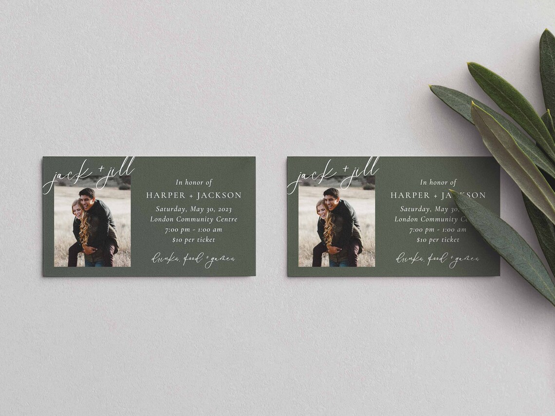 Jack and Jill Tickets - Forest Green Stag and Doe Landscape Tickets ...