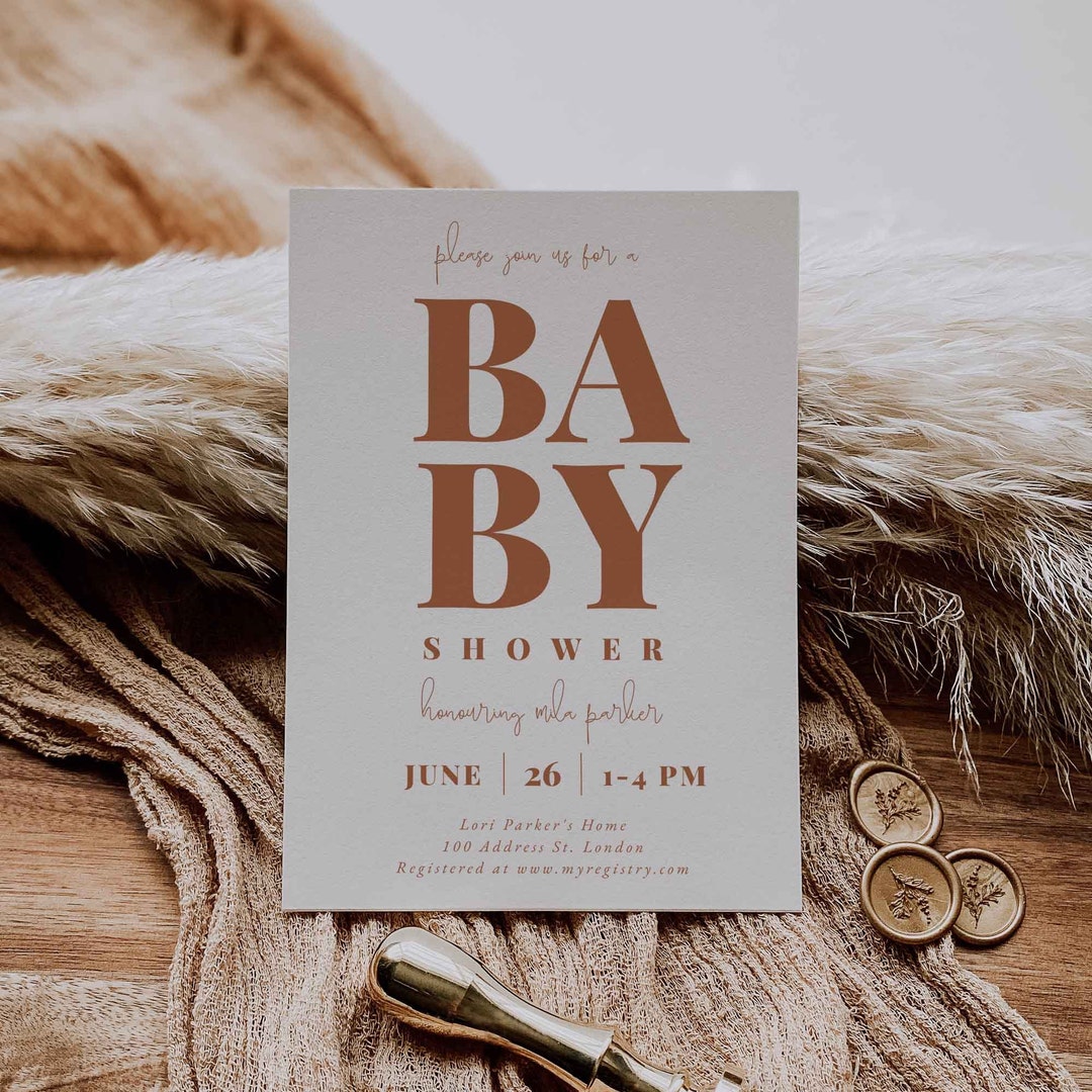 Gender Neutral Baby Shower Invitation - Boho Baby Shower Invite ...
