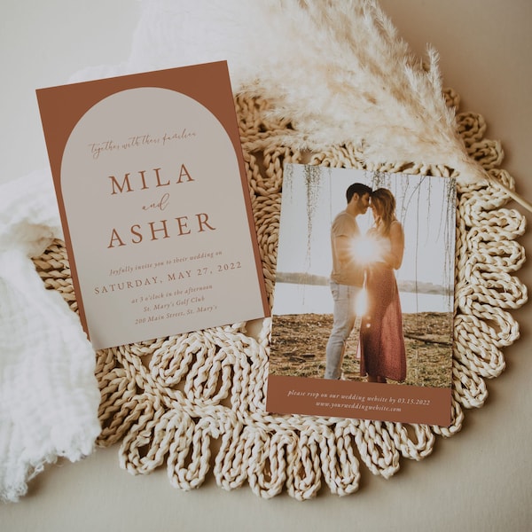 Canva Arch Wedding Invitation - Etsy Ireland