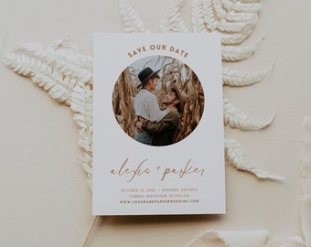 Calendar Save the Date Editable Template With Photo Simple - Etsy
