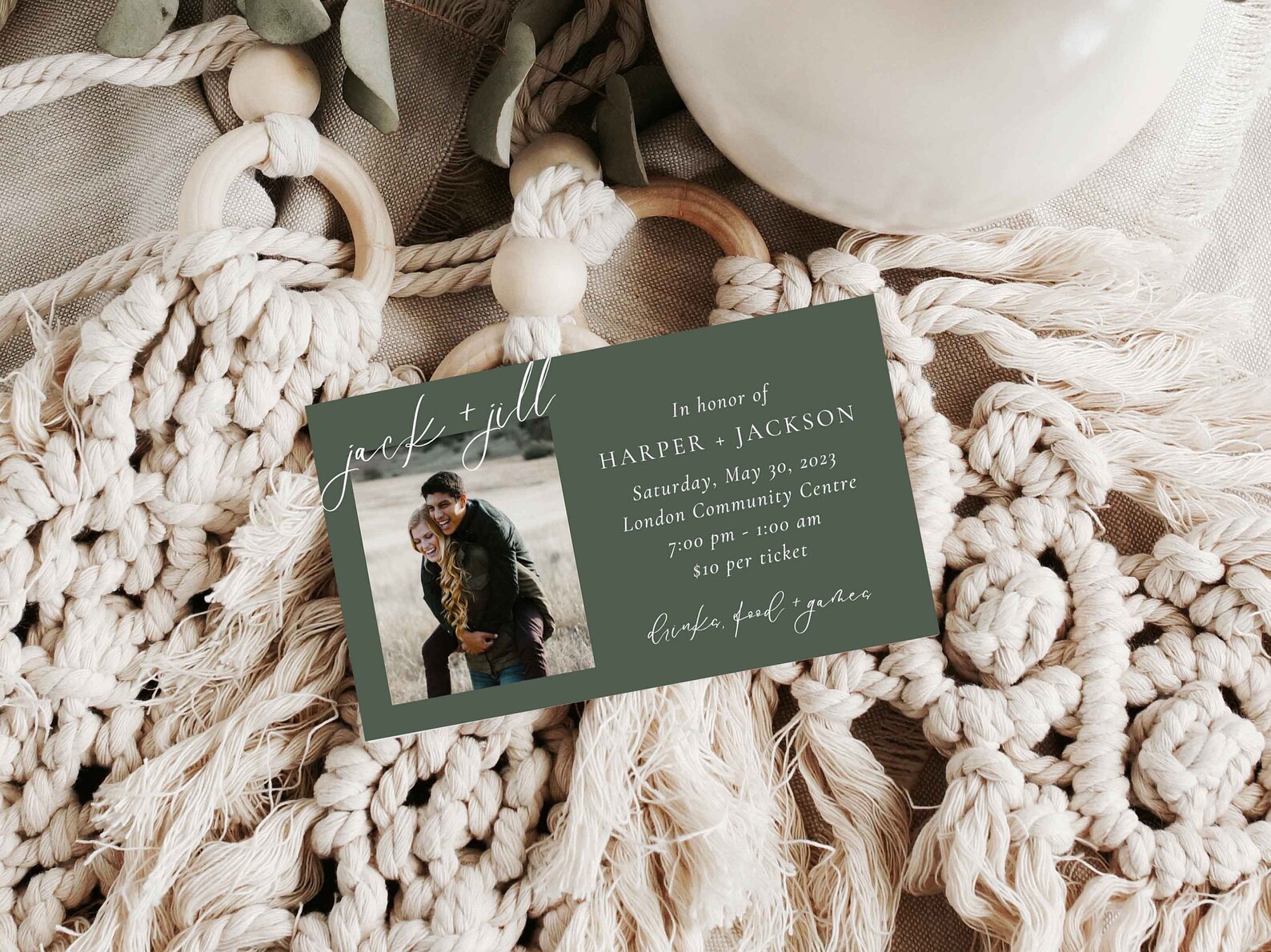 Jack and Jill Tickets - Forest Green Stag and Doe Landscape Tickets ...