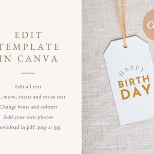 Gift Tags, Printable Boho Birthday Tags, Thank You Tags, Variety Pack ...