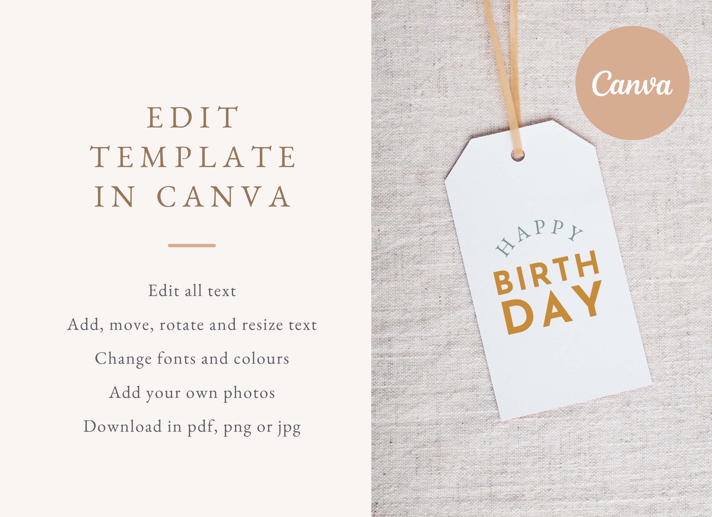 Gift Tags, Printable Boho Birthday Tags, Thank You Tags, Variety Pack ...