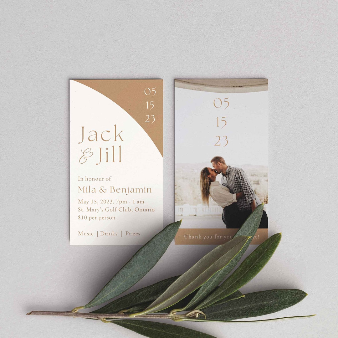 Biglietti Jack e Jill - Biglietti Arch Sand Stag e Doe - Modello Canva ...