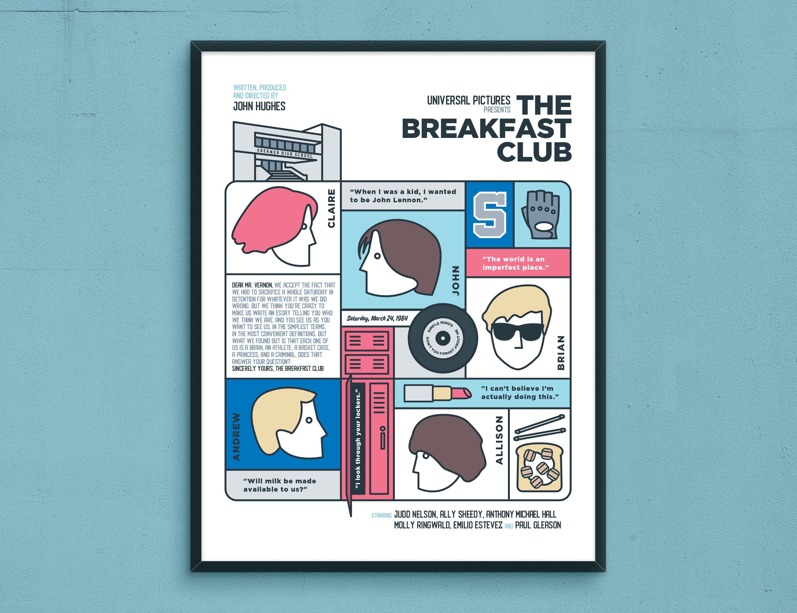 The Breakfast Club Movie Poster Print Alternative Fan Art - Etsy