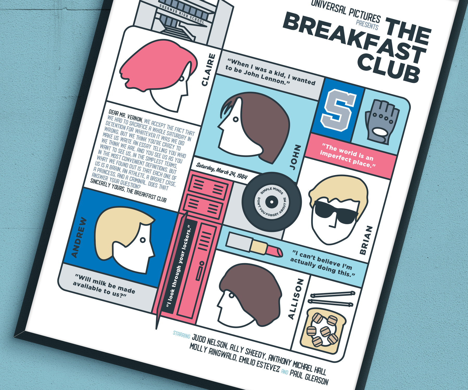 The Breakfast Club Movie Poster Print Alternative Fan Art - Etsy