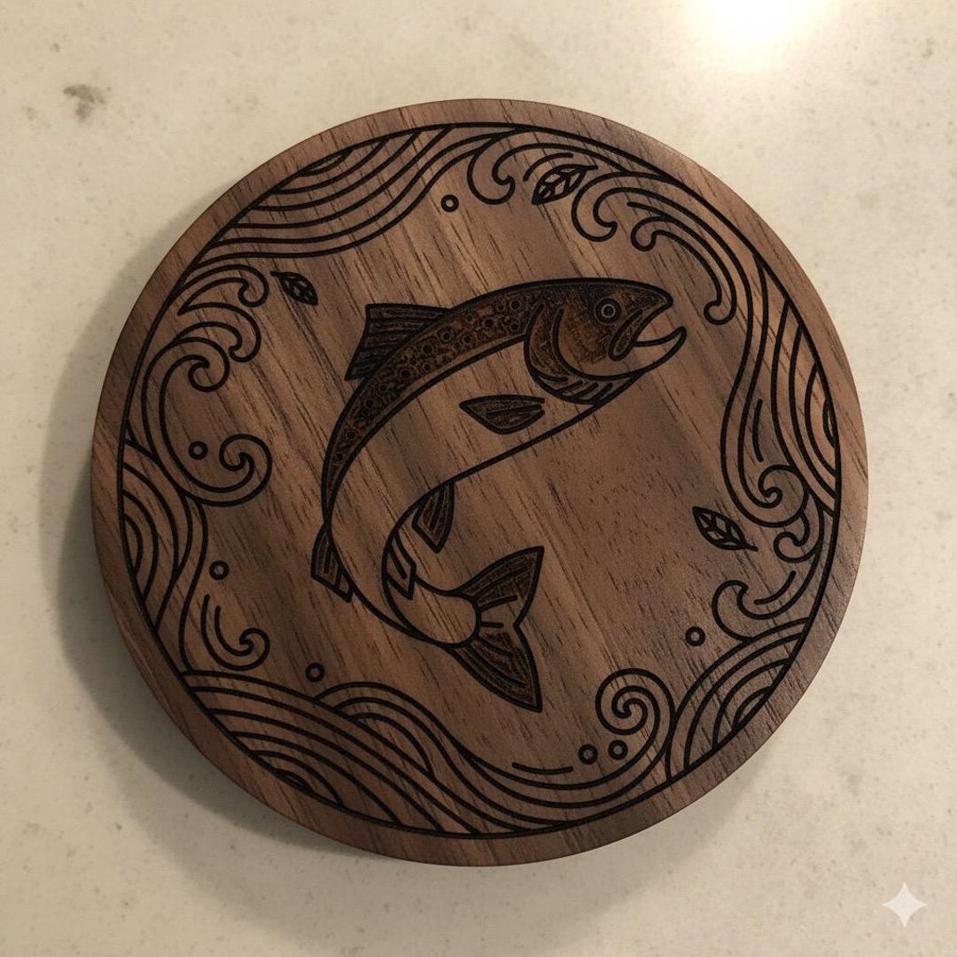 Fish Trivet and Coaster Vector Files / SVG. Stl, & DXF / CNC Files ...