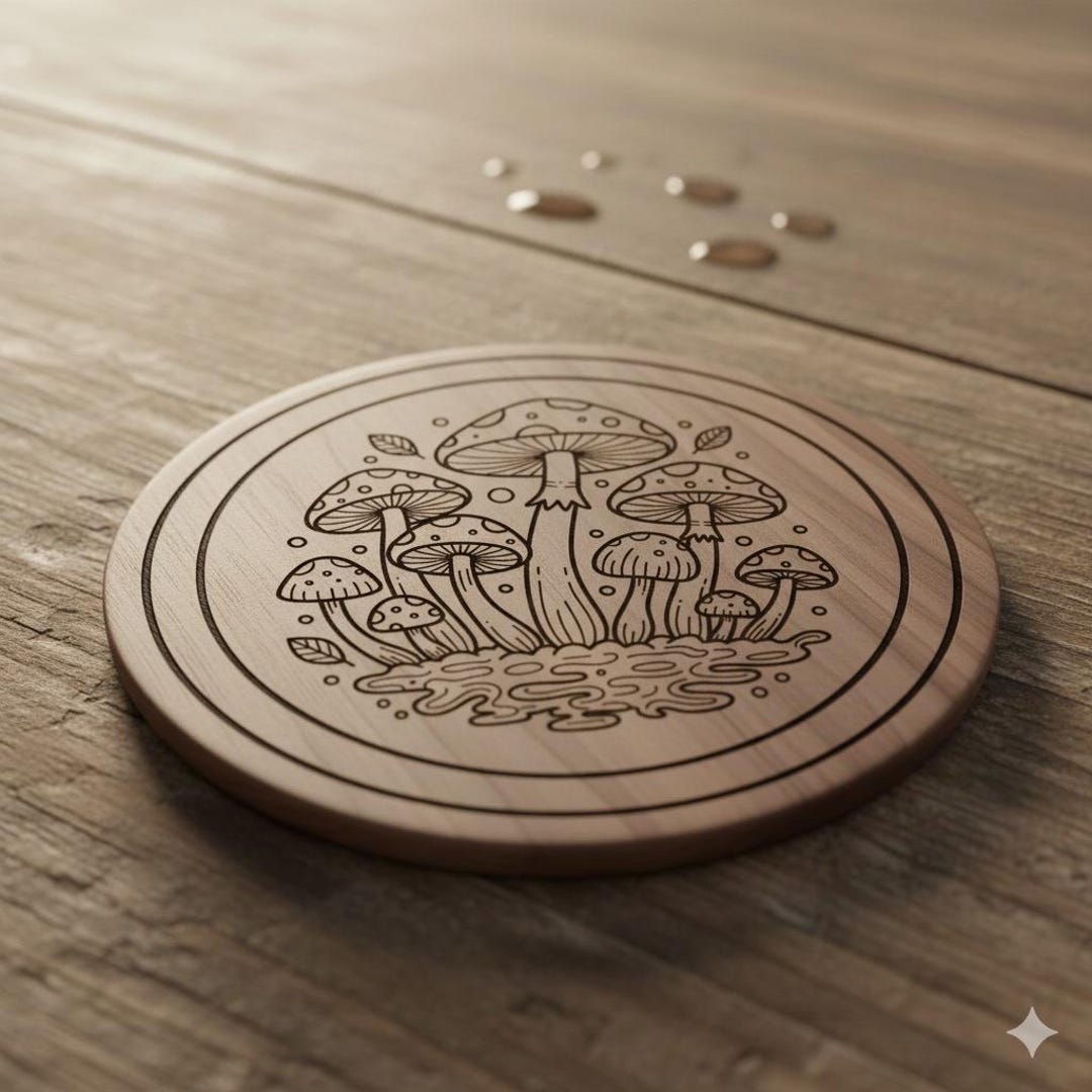 Mushroom Trivet, Coaster Vector Files / SVG. Stl, & DXF / CNC Files ...