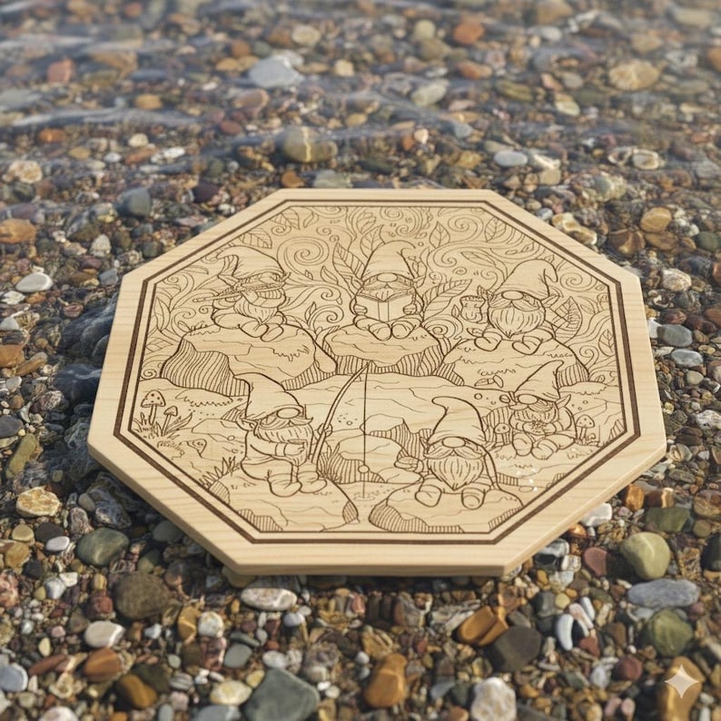 Gnomes, Trivet, Coaster Vector Files / SVG. Ai, & Dxf / CNC Files Laser ...