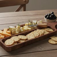 Laser Cut Wood Tray, With Handle Snacks Dry Fruit Box Candy Dish ...