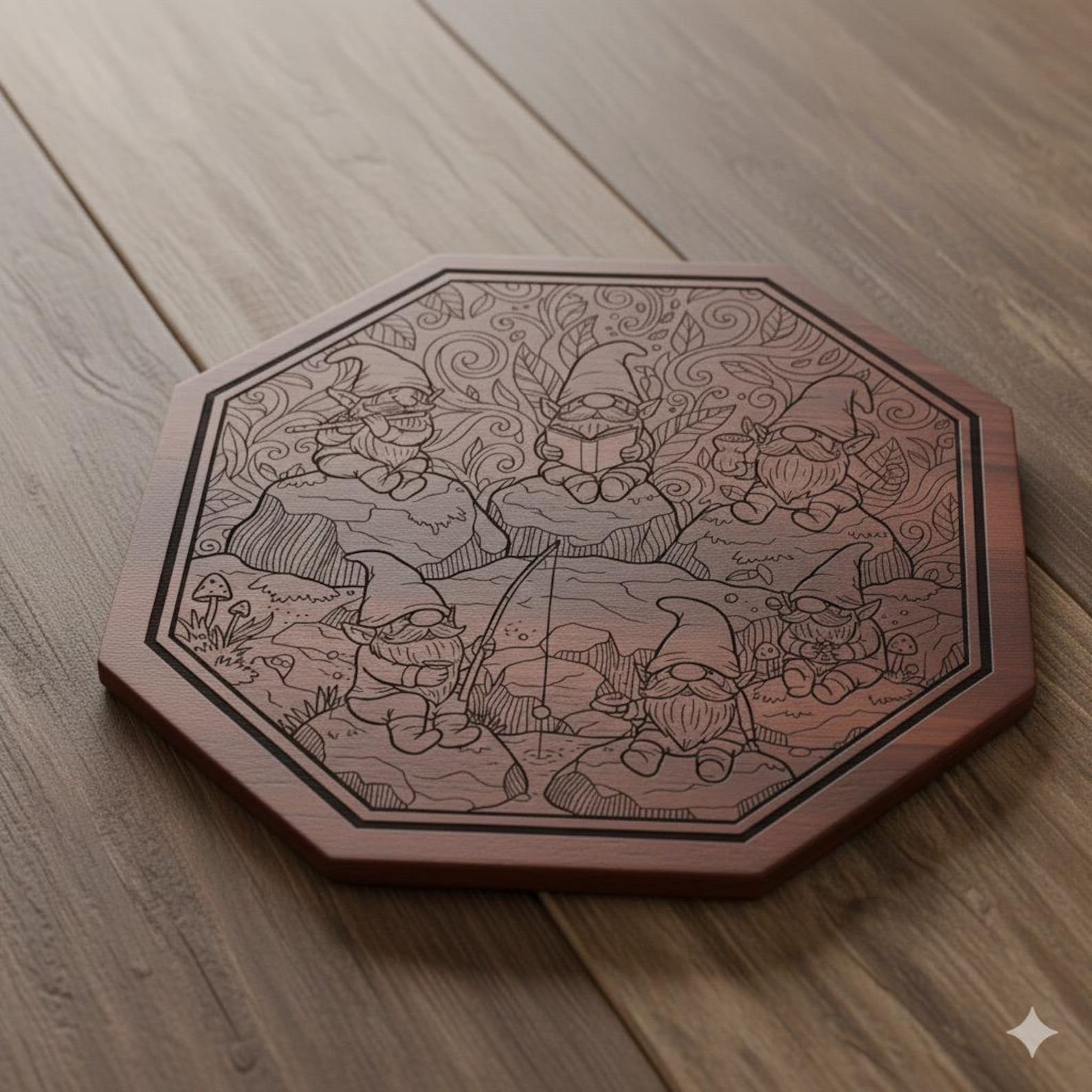 Gnomes, Trivet, Coaster Vector Files / SVG. Ai, & Dxf / CNC Files Laser ...