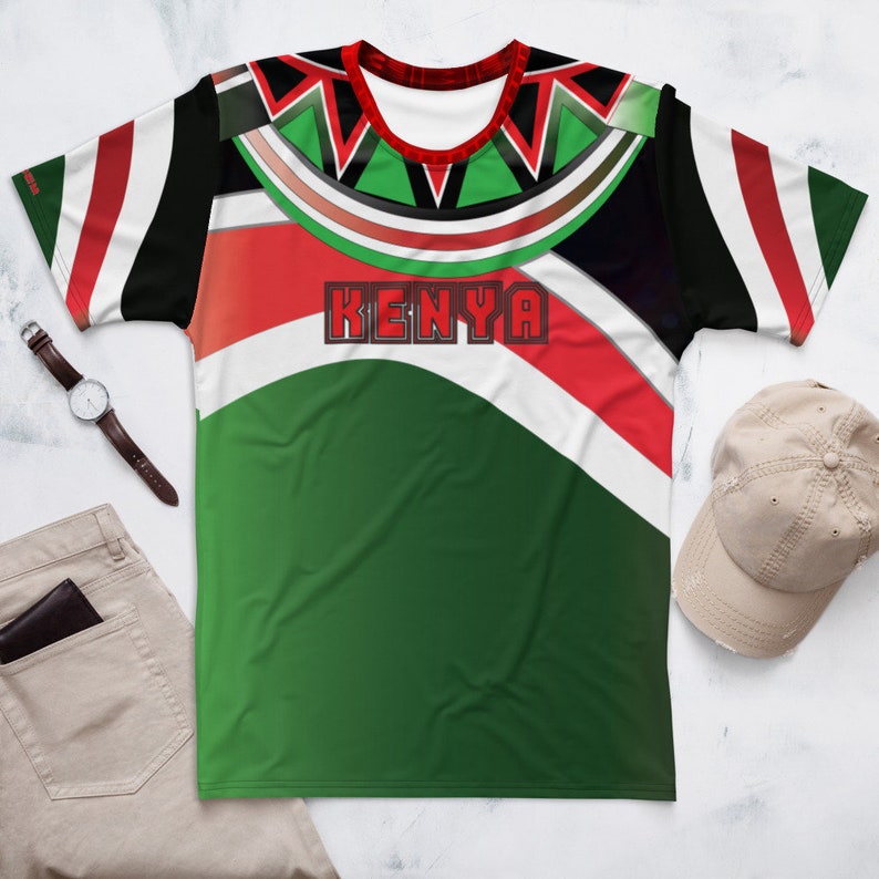 Kenya Flag Men's Jersey T-shirt/ Kenyan Tee/ Kenyan Lovers Makes a ...