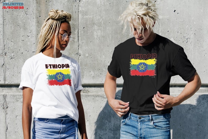 Ethiopia Flag T-shirt Short-sleeve Unisex T-shirt / Love Ethiopian ...