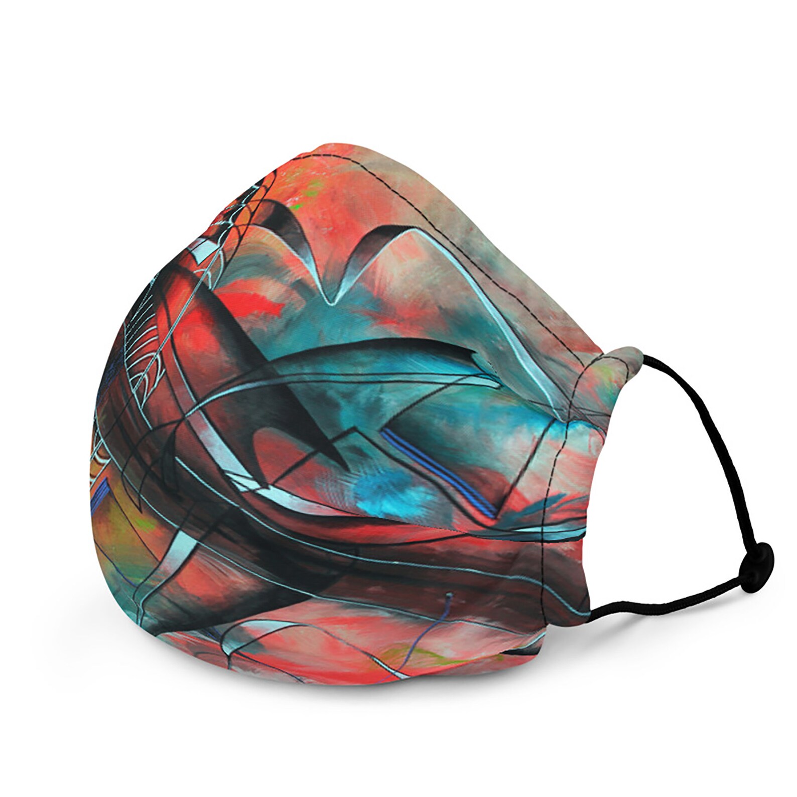 Arte abstracto Máscara facial Premium con bolsillo para un | Etsy