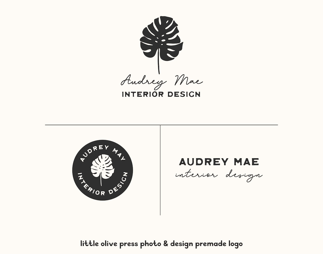 Premade Logo Greenery Watermark Photography Interior Design ...