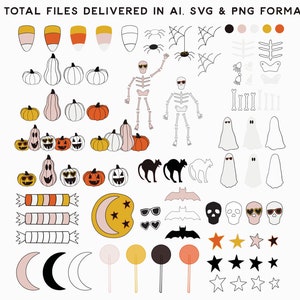 Vintage Inspired Minimalist Boho Hygge Vector Halloween Fall Clip Art ...
