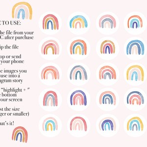 25 Boho Watercolor Rainbow Instagram Highlight Covers, Watercolor ...