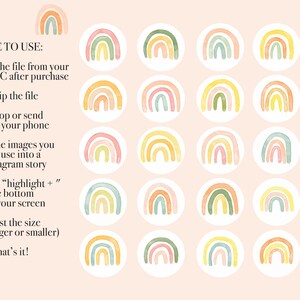 25 Boho Watercolor Rainbow Instagram Highlight Covers, Watercolor ...