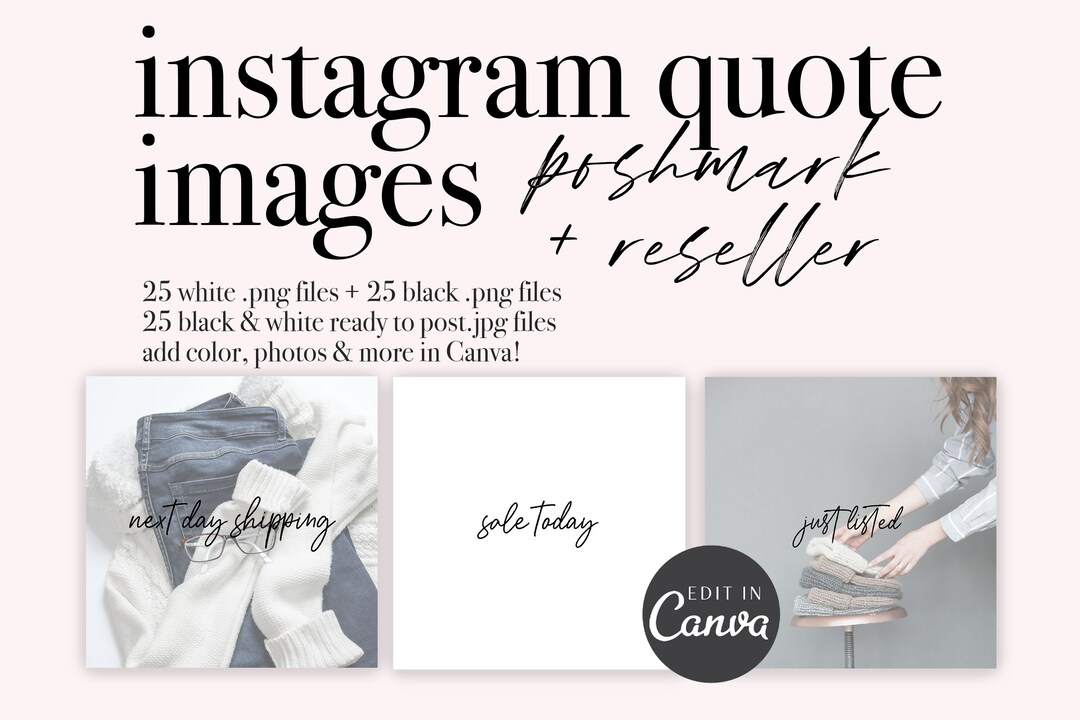 Poshmark and Reseller Instagram Quote Bundle, 75 Images - 25 ...